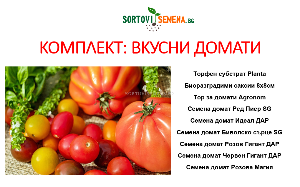 Комплект: Вкусни домати | Зеленчукови комплекти | SortoviSemena.BG